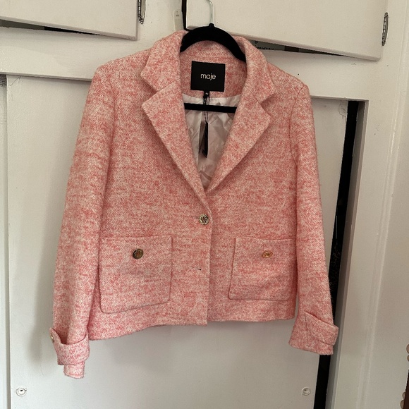 Maje | Jackets & Coats | Maje Pink Tweed Jacket | Poshmark